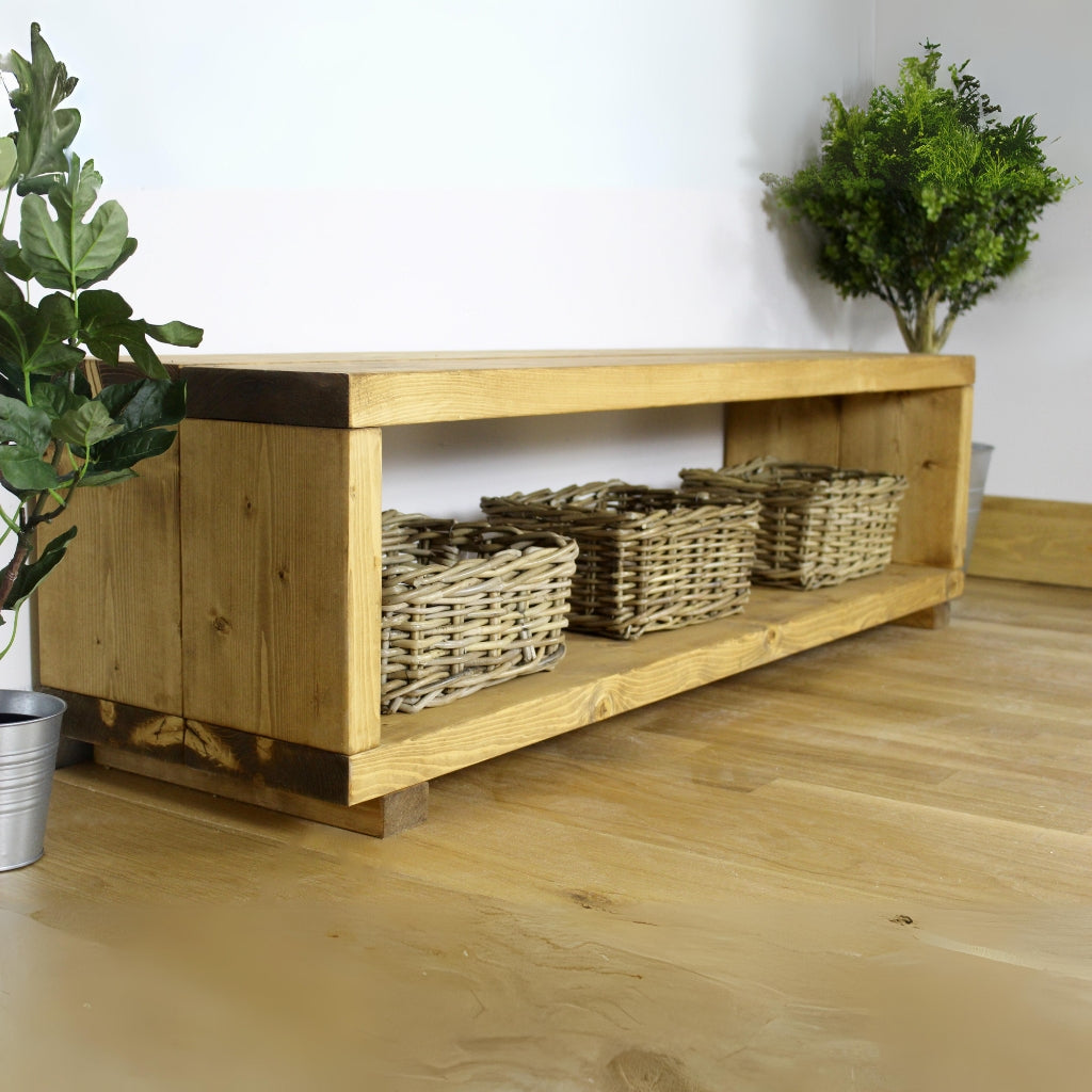 Calshot Solid Wood Handmade Rustic Extra Wide Tv Unit – Rustic Dreams
