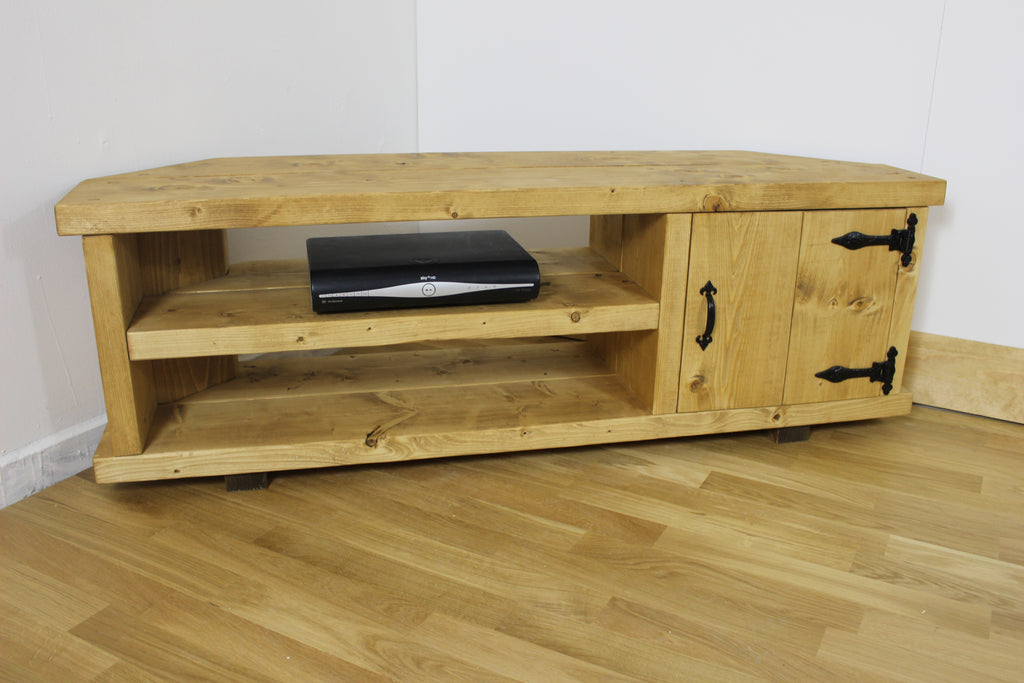 Plaitford Solid Wood Rustic Handmade Large Media Unit – Rustic Dreams