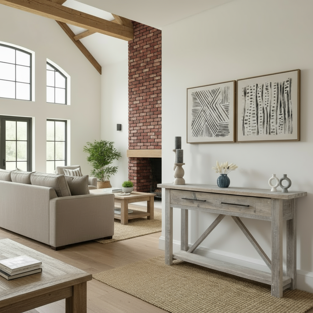 Barton Reclaimed Solid Wood Console Unit With Drawer – Rustic Dreams