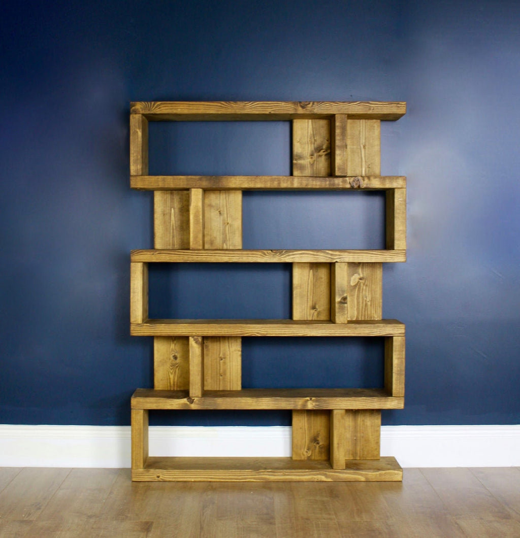 Ashdown Solid Wood Rustic Bookcase Shelving Unit – Rustic Dreams