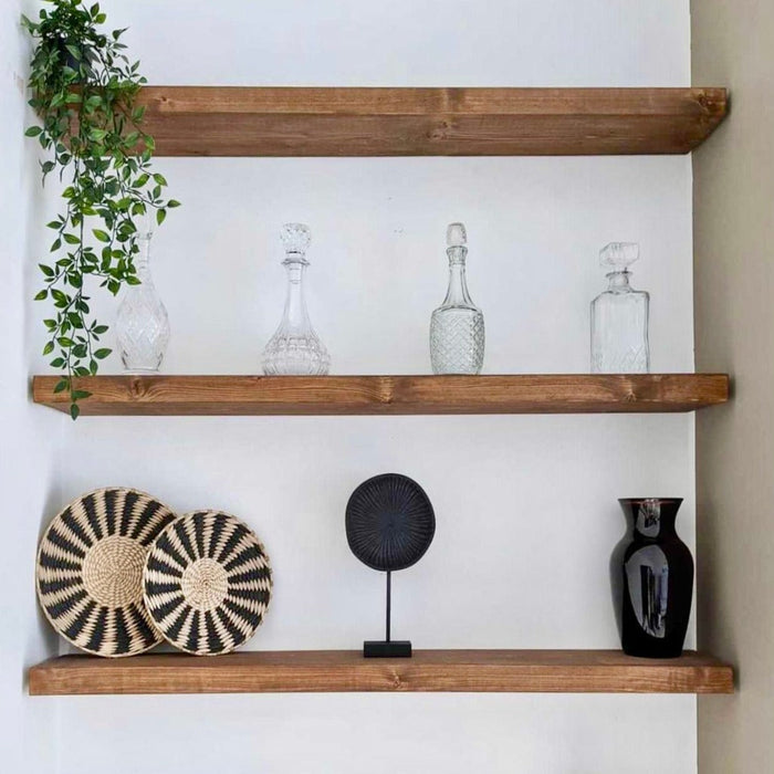 Set of 3 Rustic Wall-Mounted Floating Shelves — Rustic Dreams